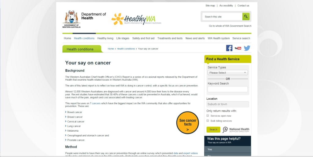 Your Say on Cancer WA – Health Consumers' Council WA