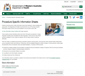 Procedure Specific Information Sheets – Health Consumers' Council WA