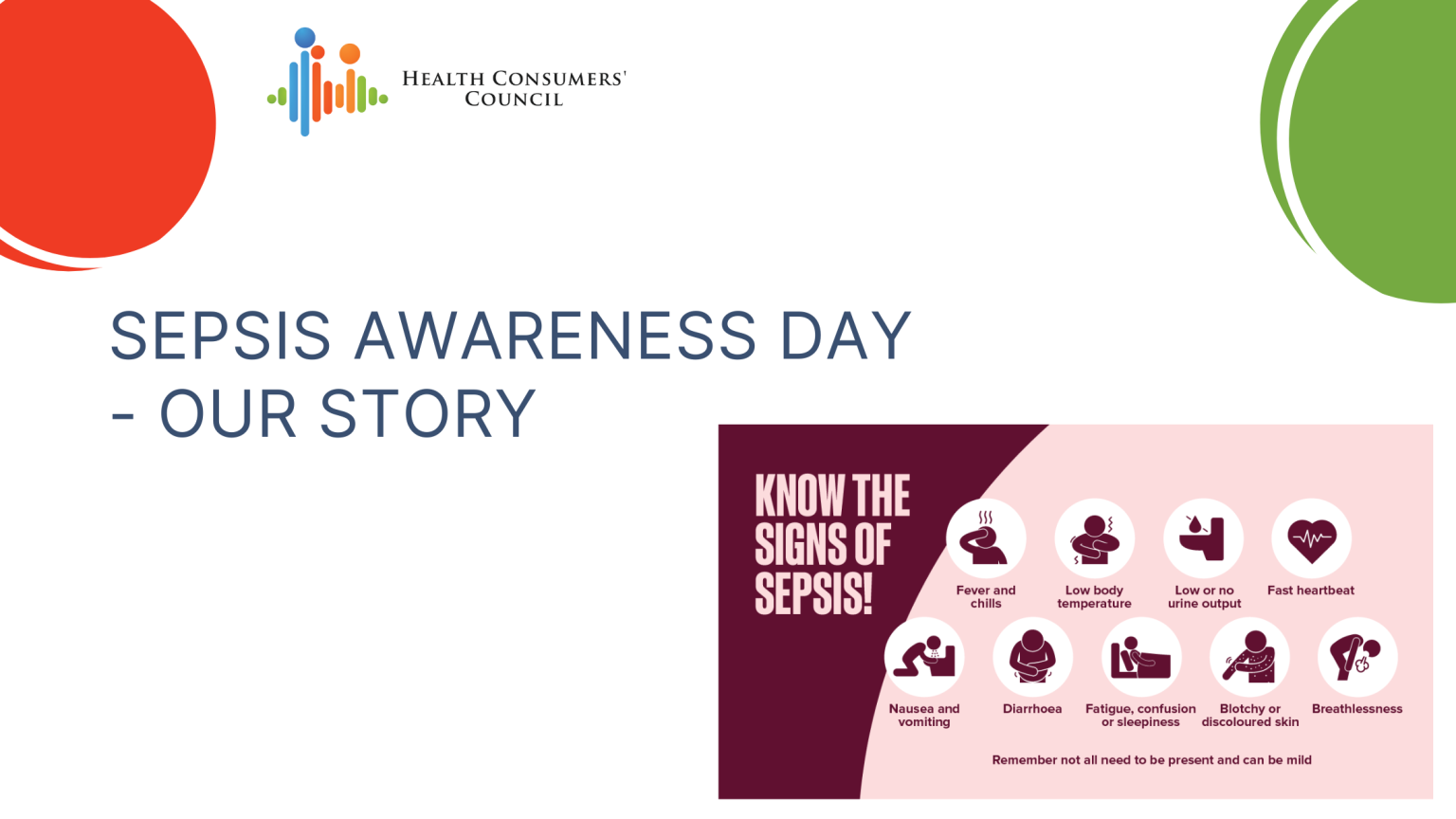 Sepsis Awareness Day 2024 – Our Story – Health Consumers' Council WA
